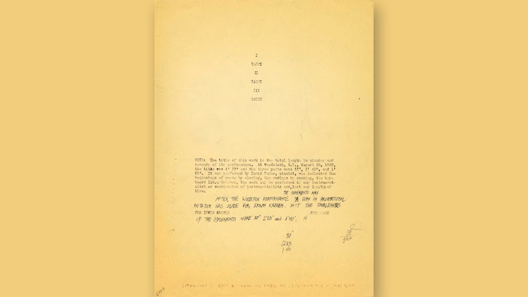 John Cage ชายอารมณ์ดีกับดนตรี 4’ 33”