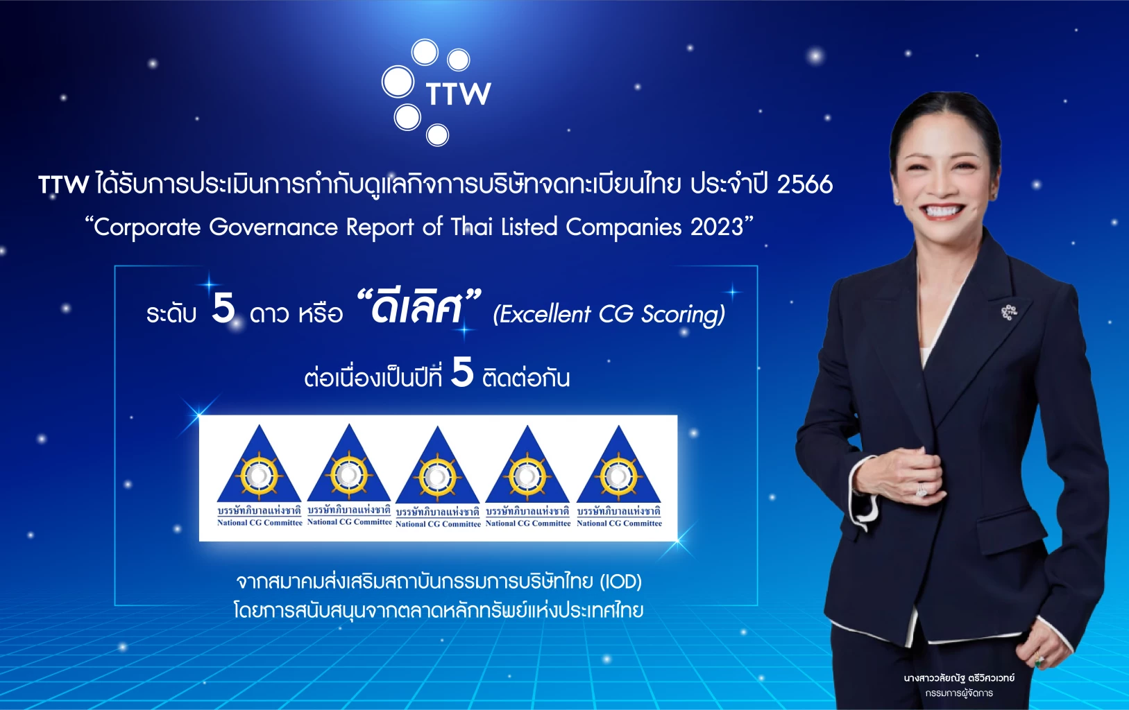 TTW ได้รับการประเมินในระดับ "ดีเลิศ" ต่อเนื่องเป็นปีที่ 5 ติดต่อกัน