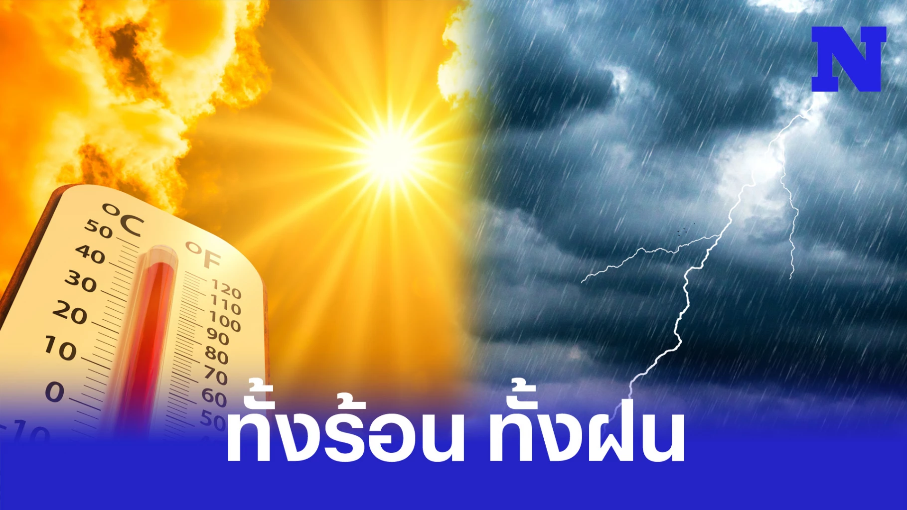 พยากรณ์อากาศวันนี้ กรมอุตุฯ เตือนอากาศร้อนจัด เกิดฝนฟ้าคะนอง 34 จังหวัด